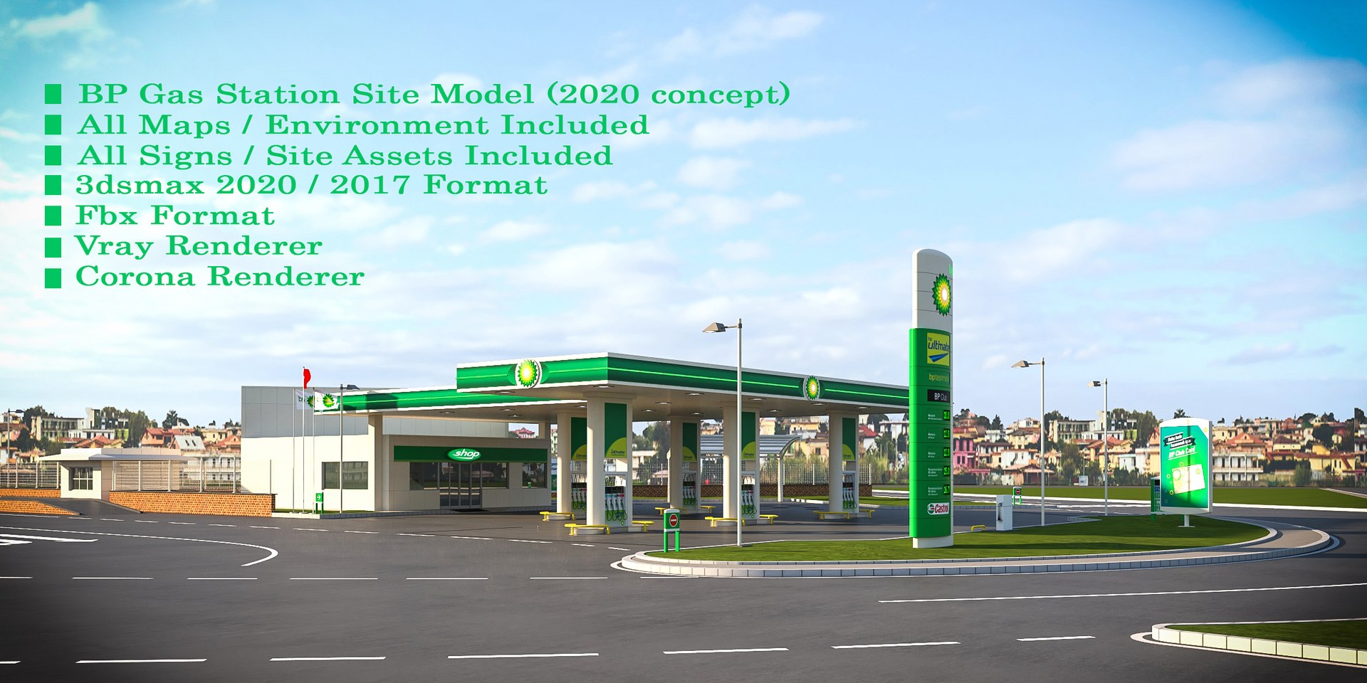 3D Bp Station Site Model - TurboSquid 1562047