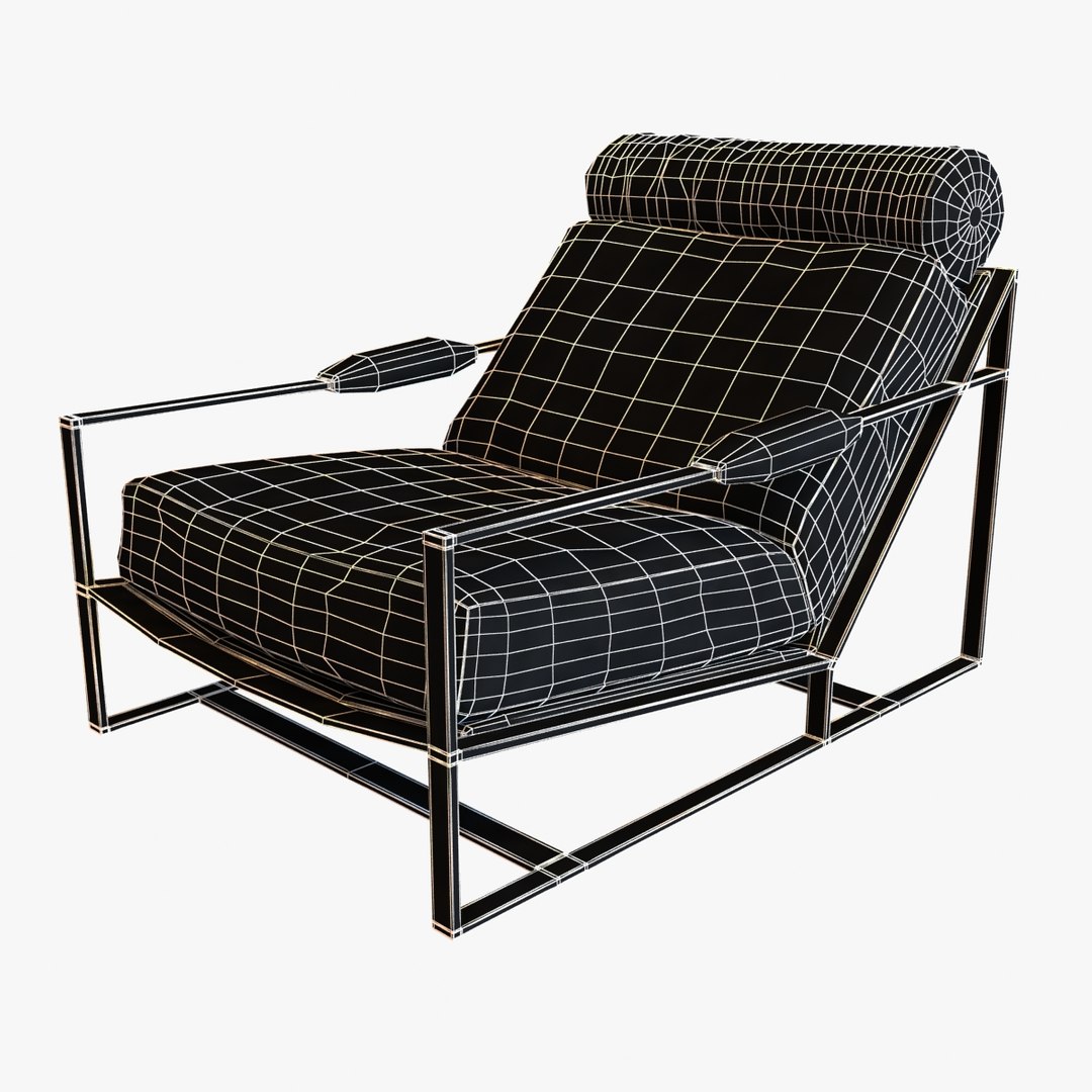 3d Chair Bronze Frame Model