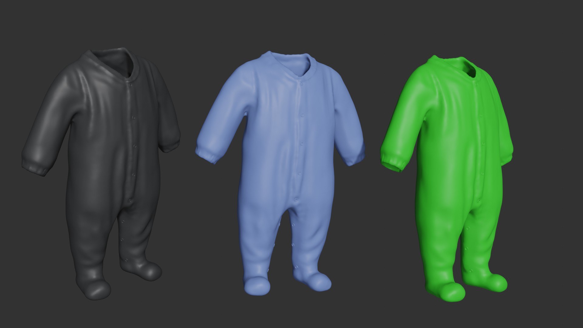 3D Rigged Collection Of Baby Clothes Model - TurboSquid 1776203