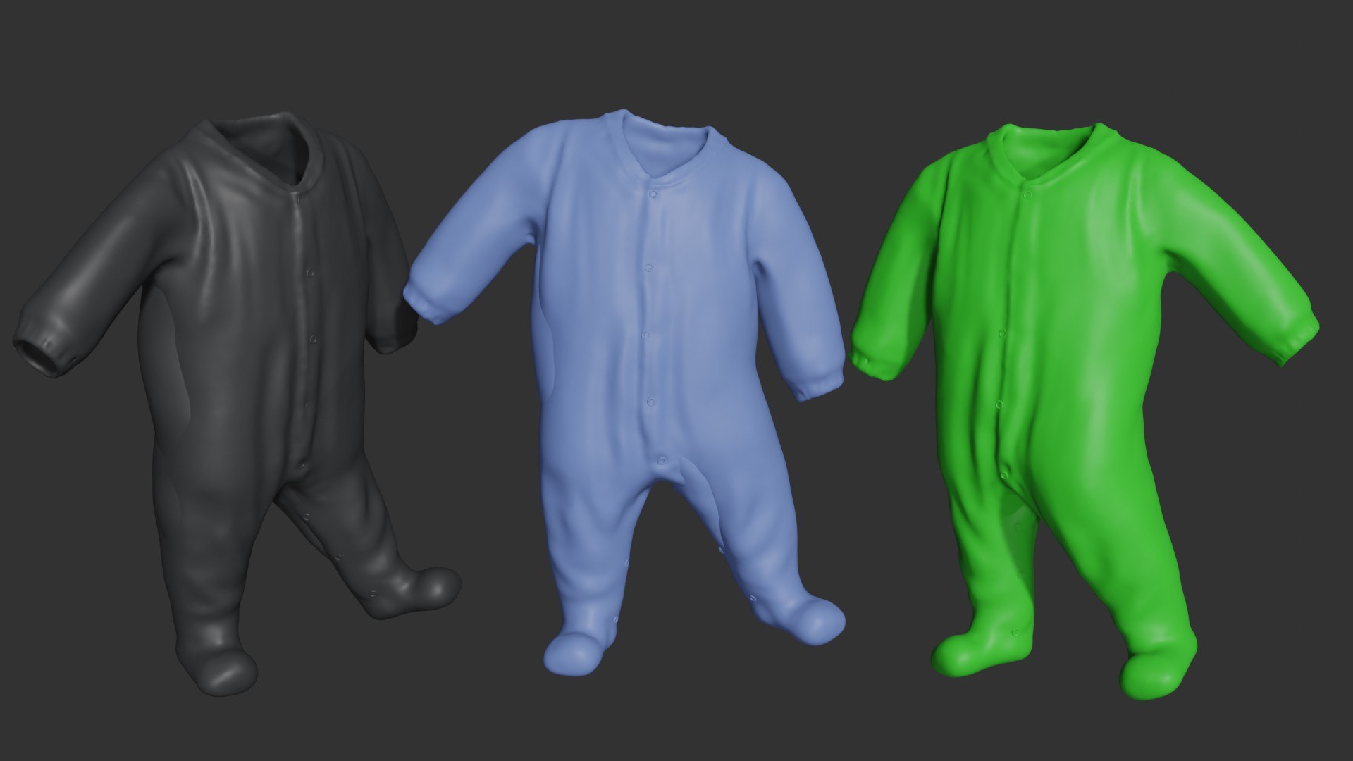 3D Rigged Collection Of Baby Clothes Model - TurboSquid 1776203