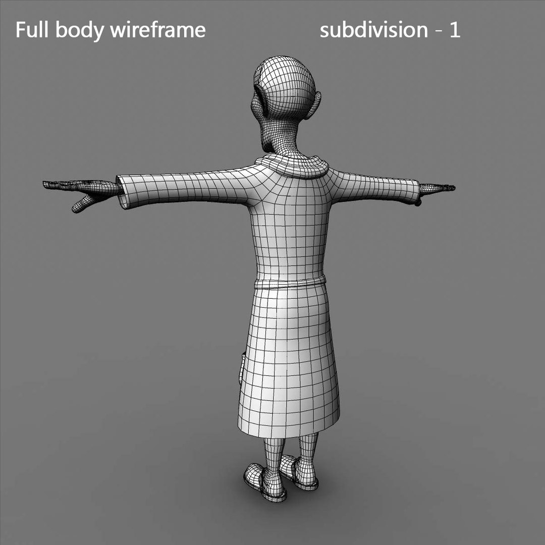 3d Old Uncle Character Human Model