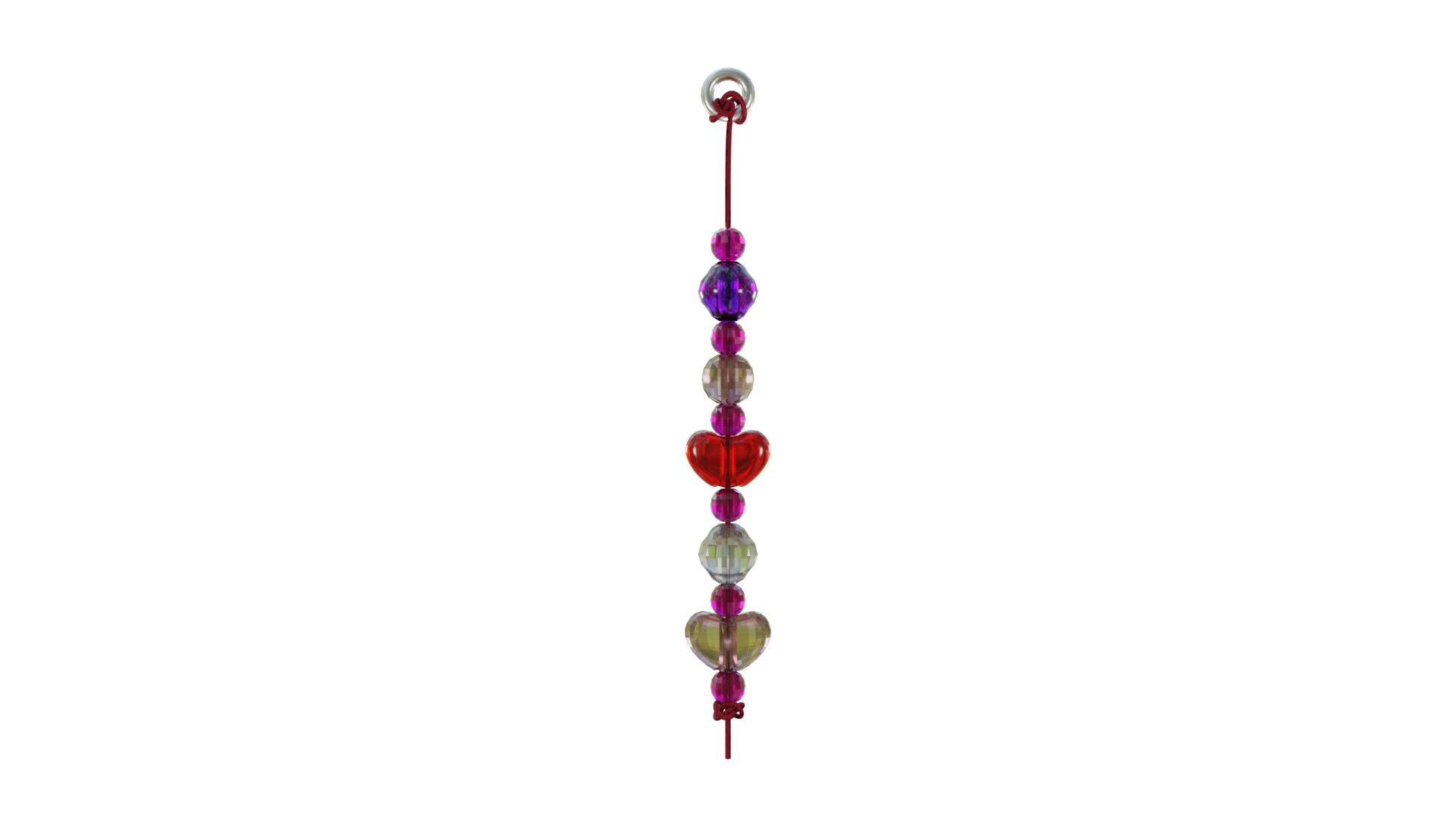 Hanging String Beads Heart 3D Model - TurboSquid 1696465