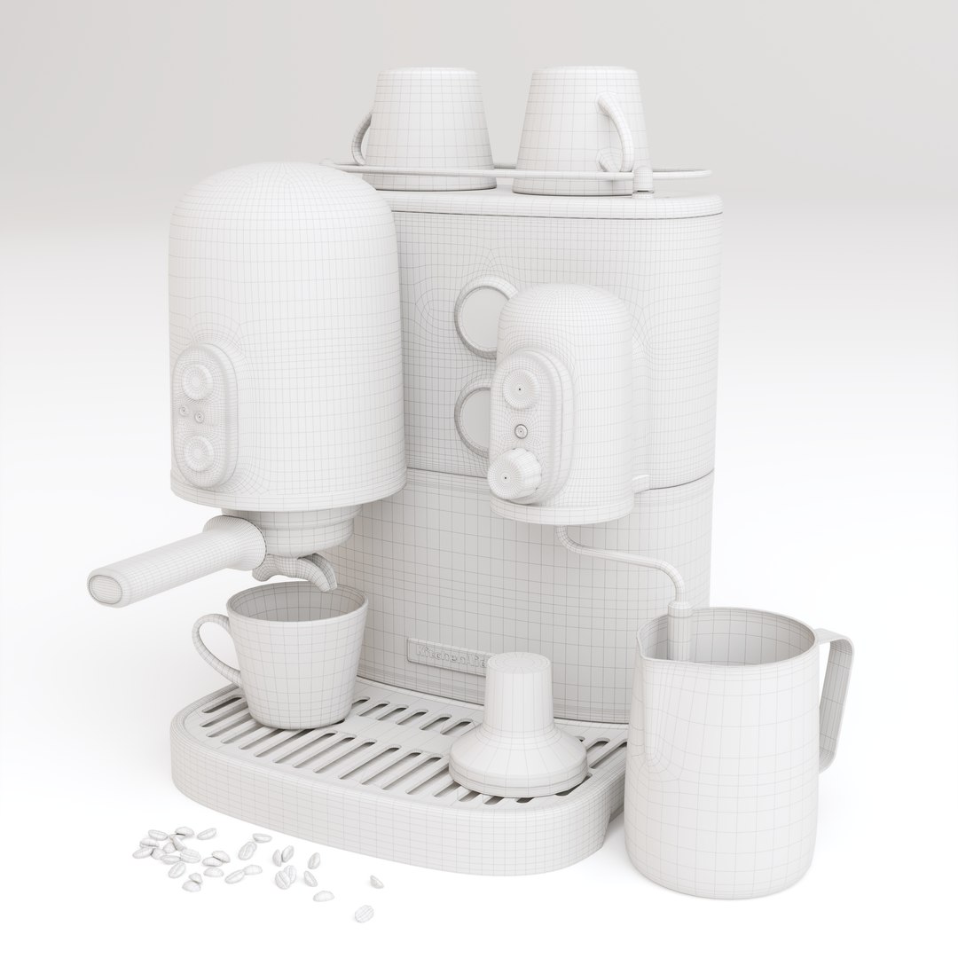 3D Small Kitchen Coffee Machine With Grinder Model - TurboSquid 1919746