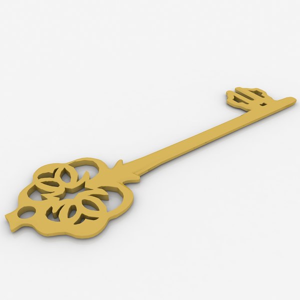3d gold key model