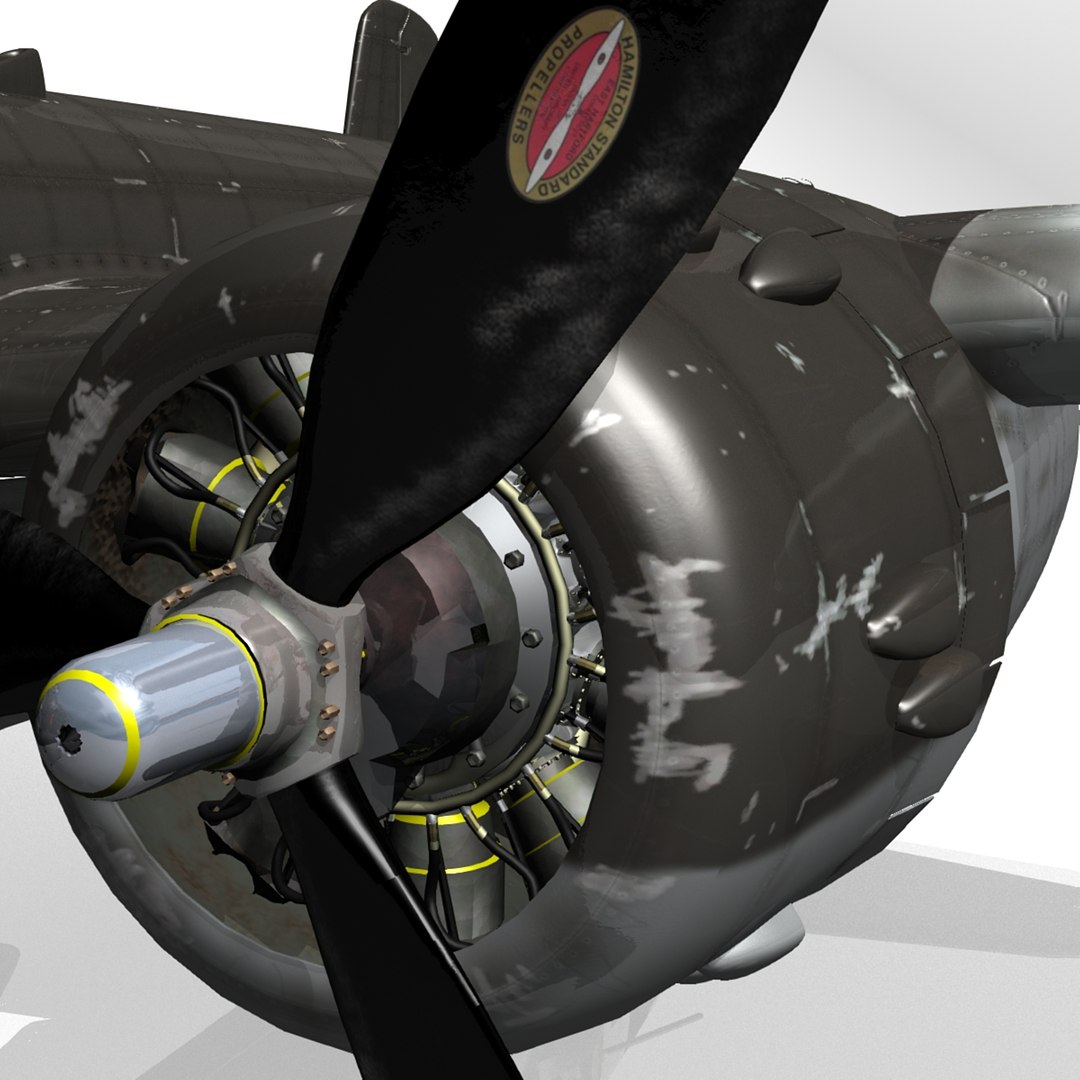 3d B25 Michell Bomber Wwii Aircraft