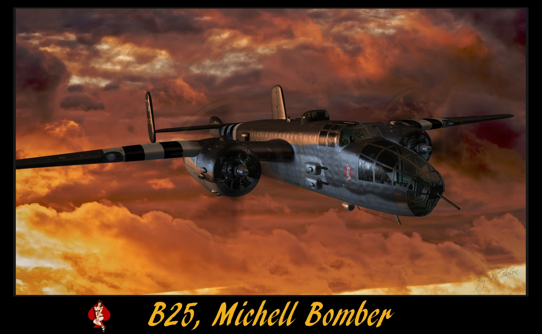 3d b25 michell bomber wwii aircraft