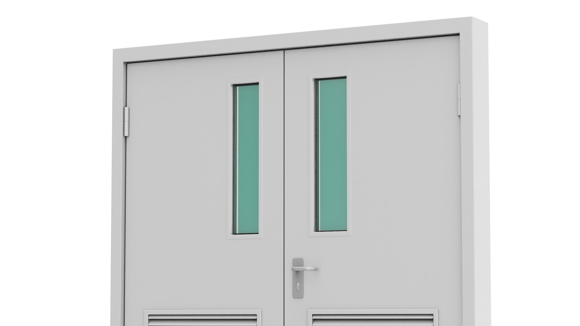 3D Double Fire Doors Grey - TurboSquid 2052316