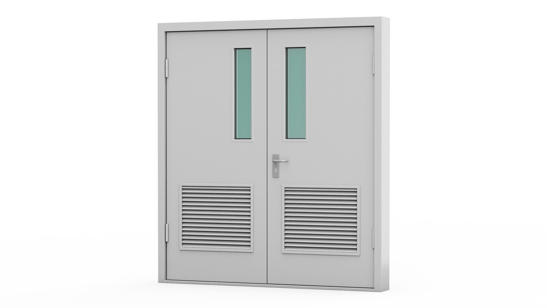 3D Double Fire Doors Grey - TurboSquid 2052316