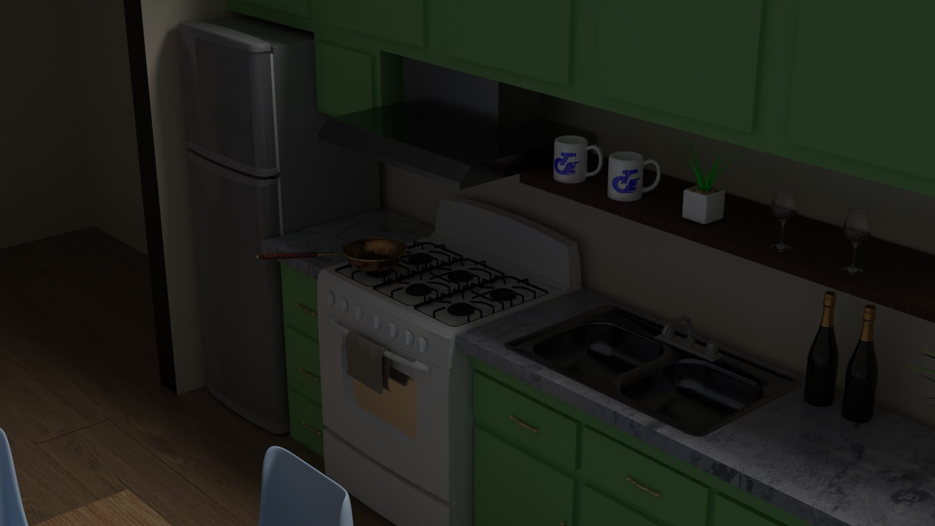 Fridge Kitchen Dishwasher 3D Model - TurboSquid 2115152