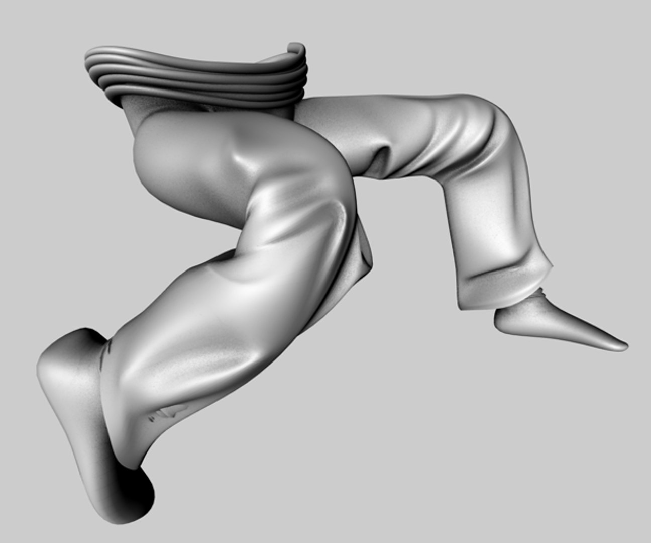 3d wrinkled pants men s model