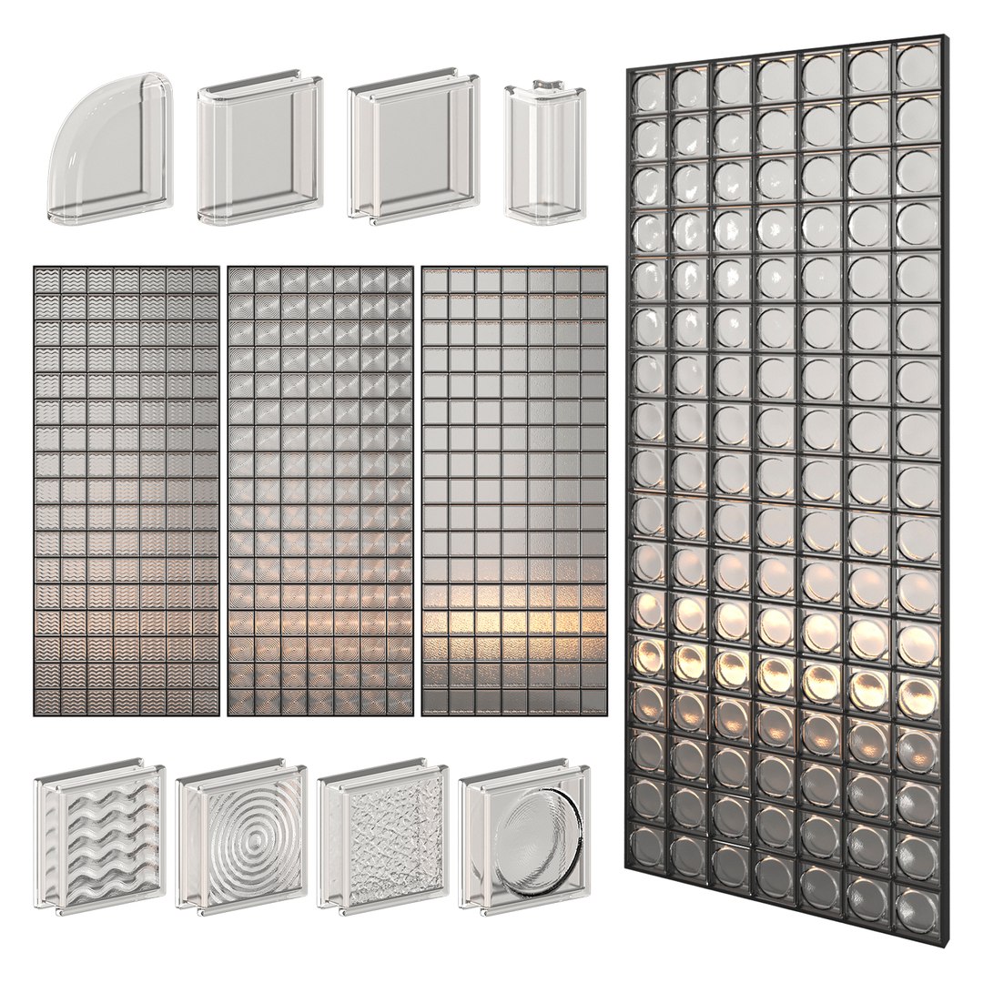 Glass Block Wall 02 3D Model - TurboSquid 1906988