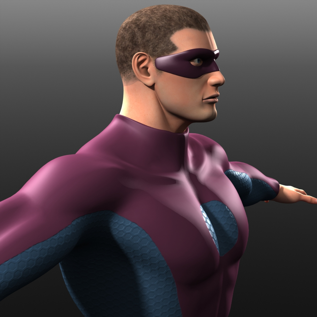 3d model of man superhero costume