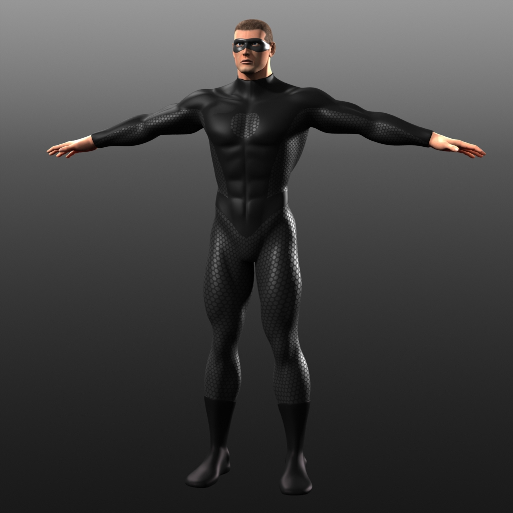 3d model of man superhero costume