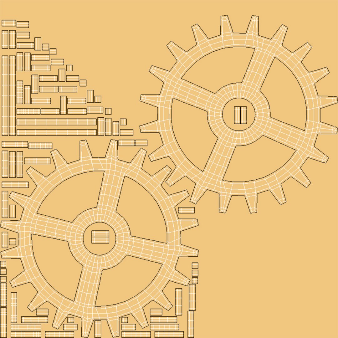 3D Gold Gear - TurboSquid 2029164