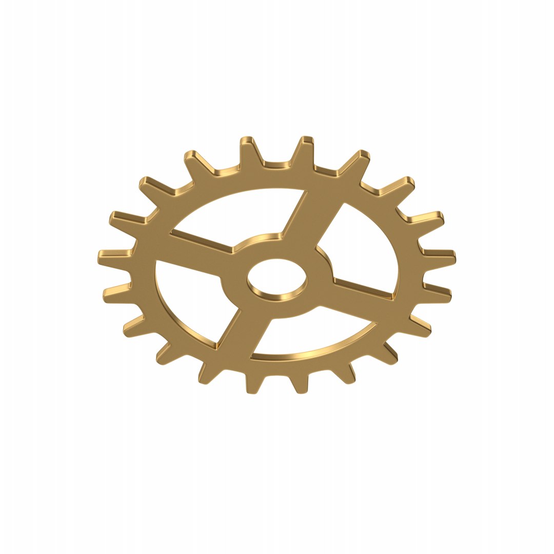 3D Gold Gear - TurboSquid 2029164