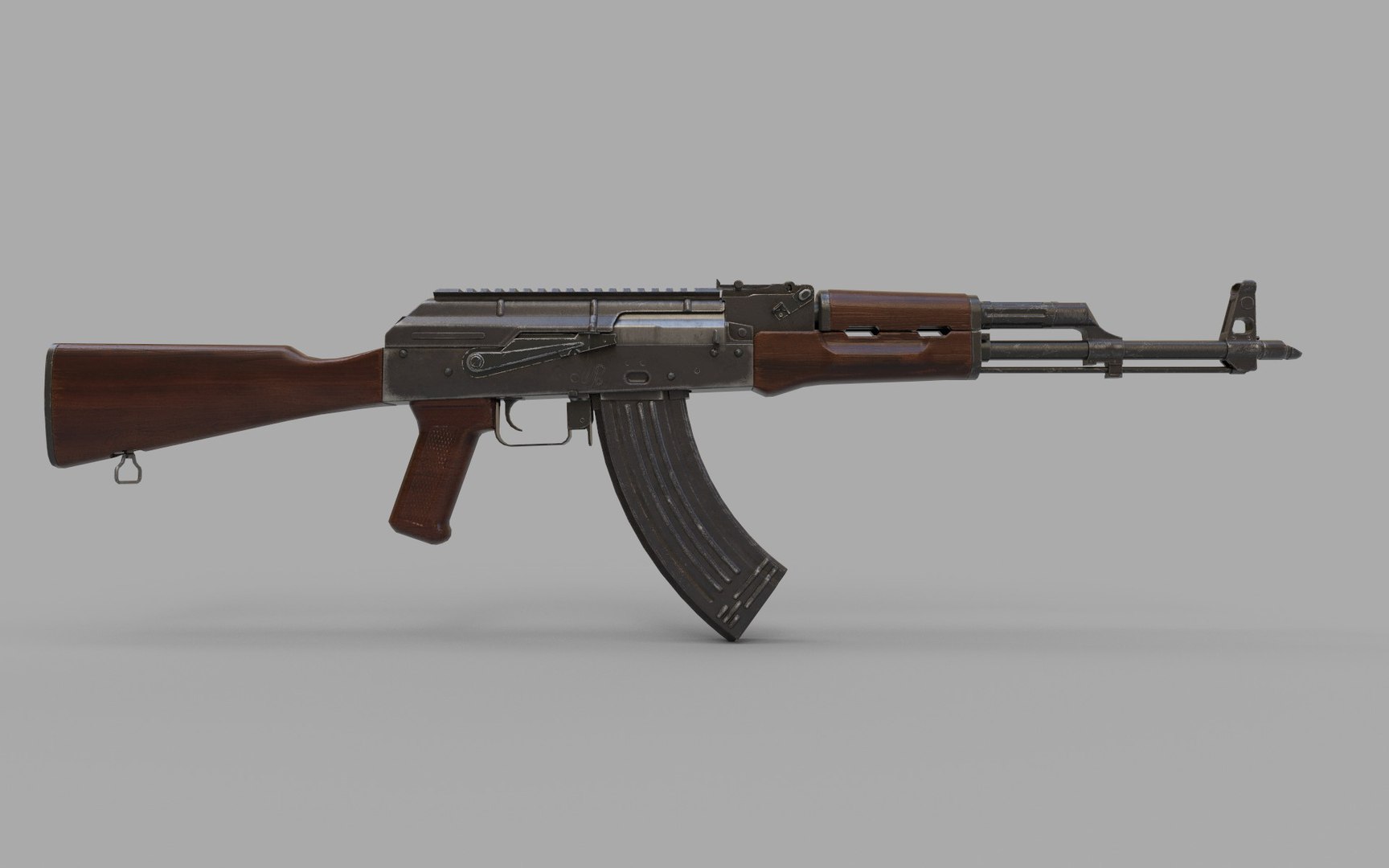 AKM Machine Gun Low-poly 3D Model Model - TurboSquid 1830958