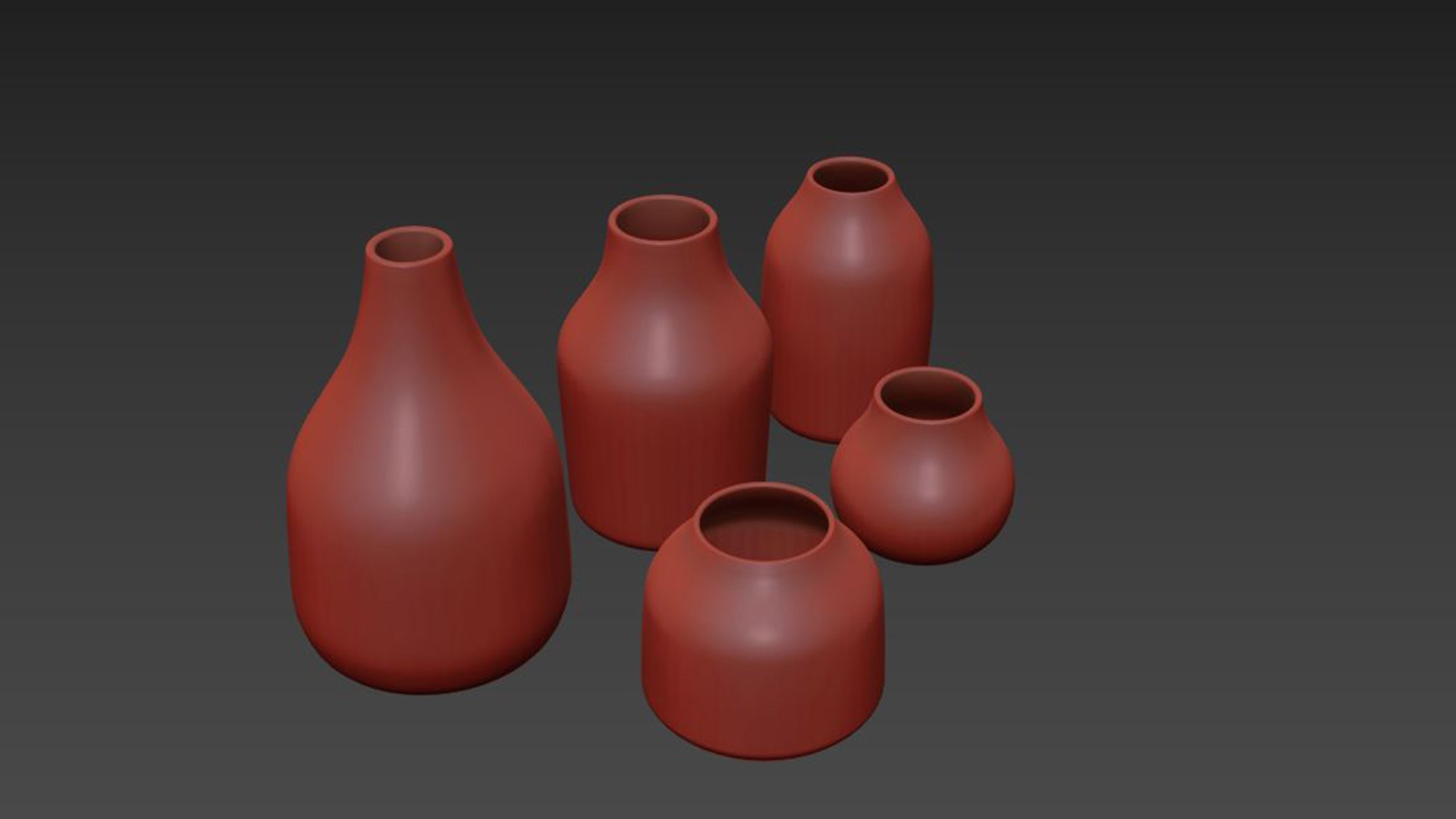 3D Kahler Botanica Mini Vase 5 Pack model - TurboSquid 2123458