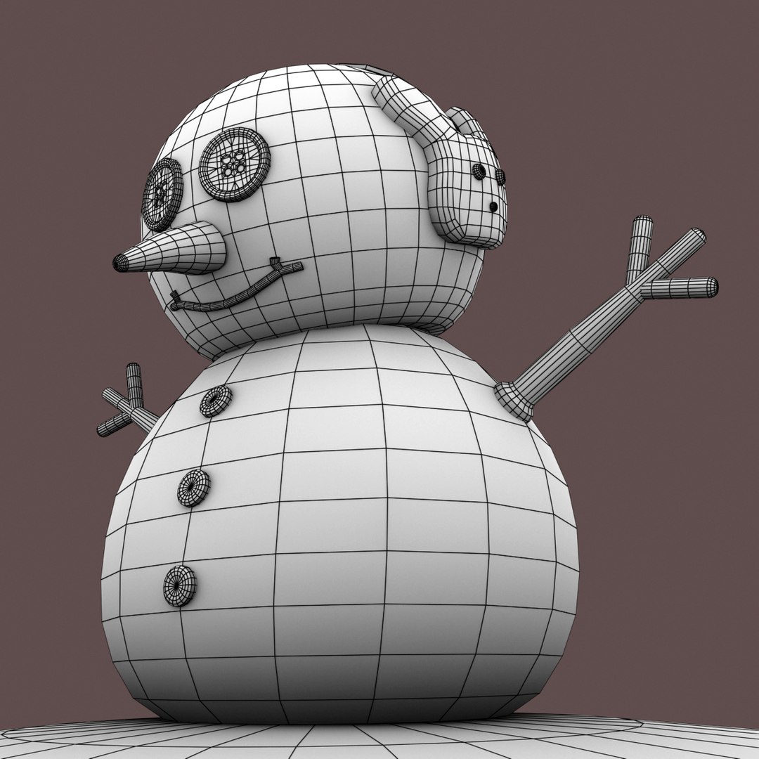 3d Max Snowman Modelled