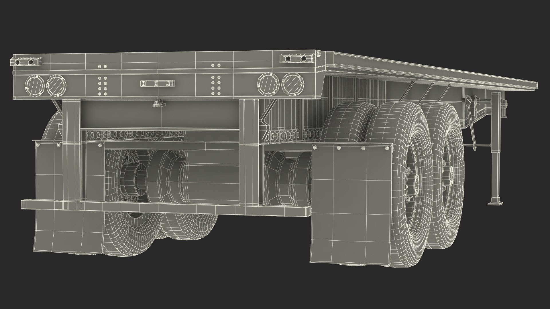 Aluminum Flatbed Trailer Model - TurboSquid 2128291