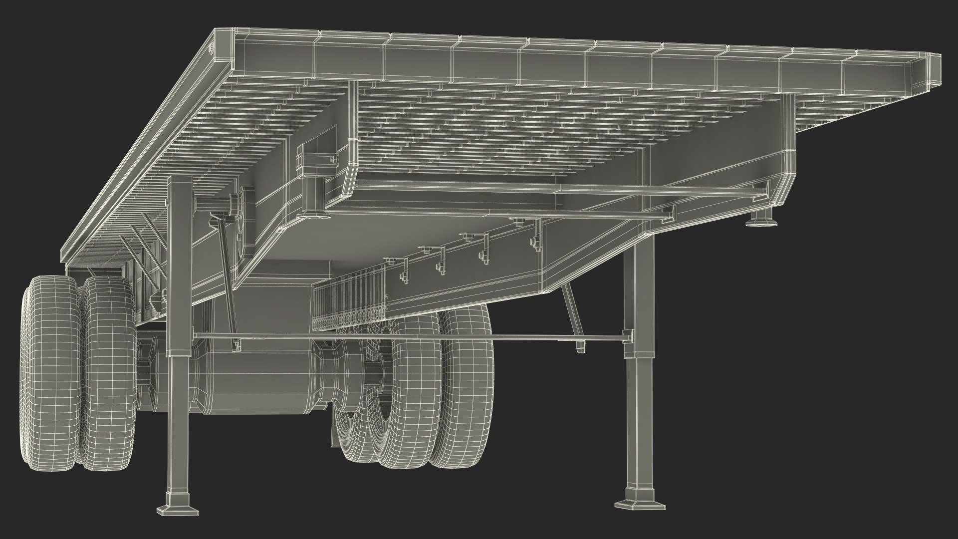 Aluminum Flatbed Trailer Model - TurboSquid 2128291