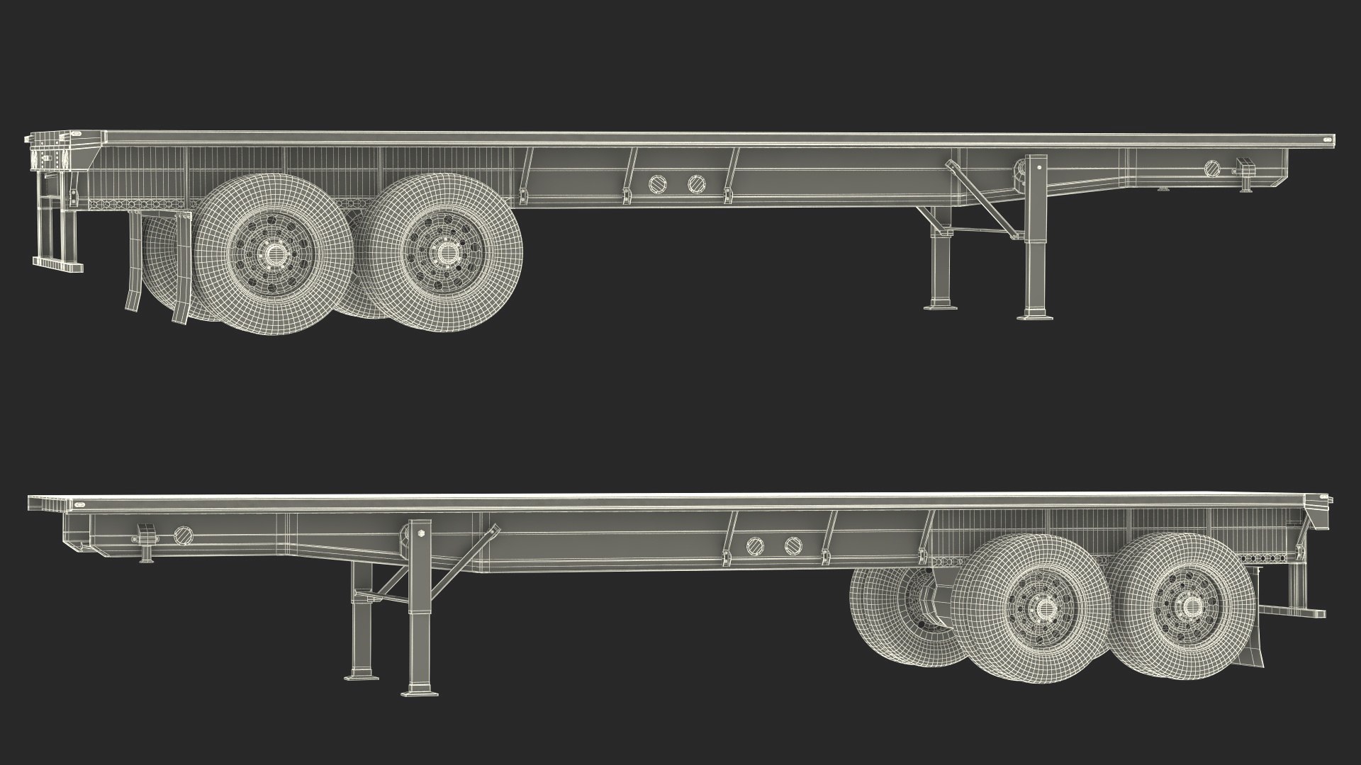 Aluminum Flatbed Trailer Model - TurboSquid 2128291
