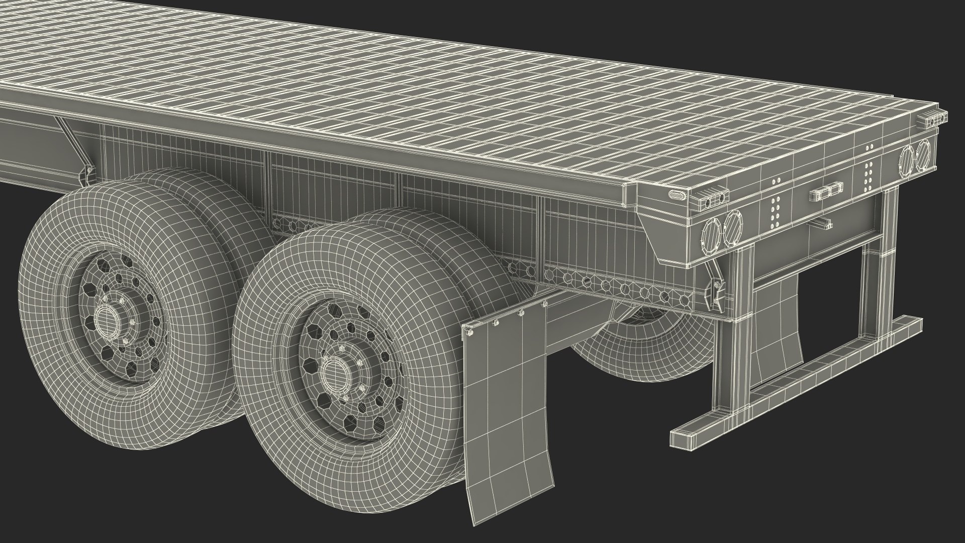 Aluminum Flatbed Trailer Model - TurboSquid 2128291