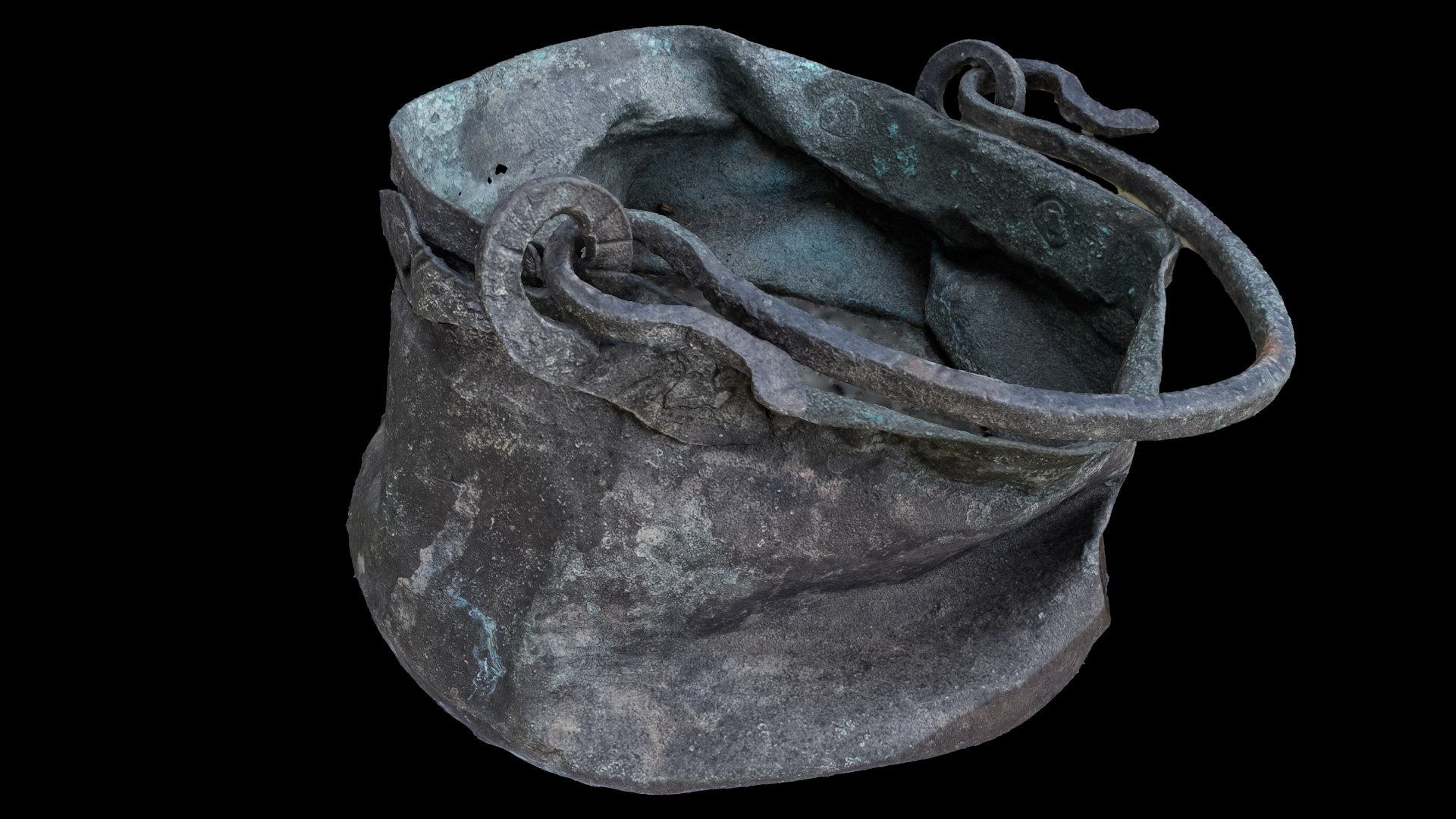 3D Antique crushed copper pot - TurboSquid 2112879