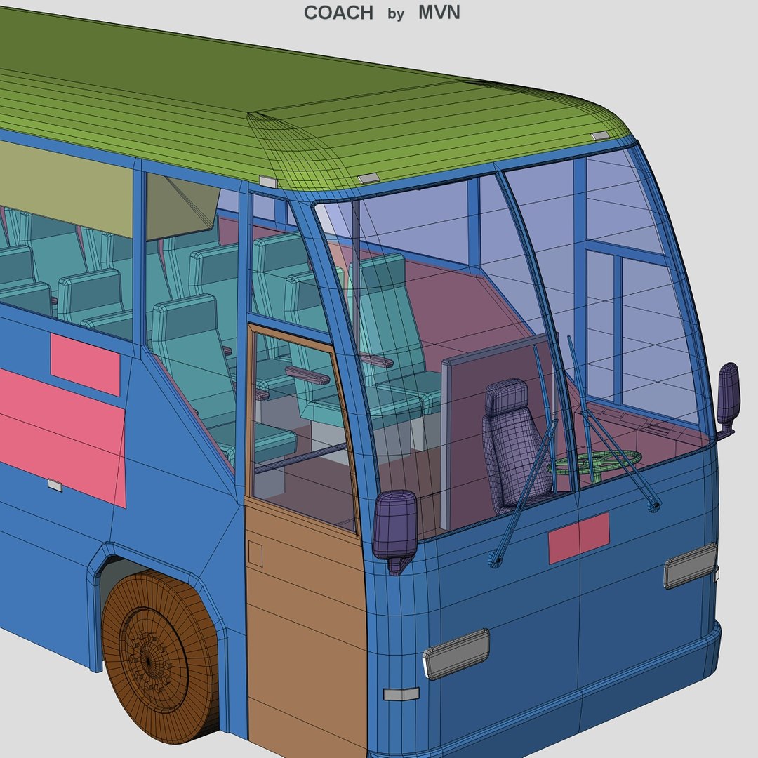 Coach Tour Bus 3d Model