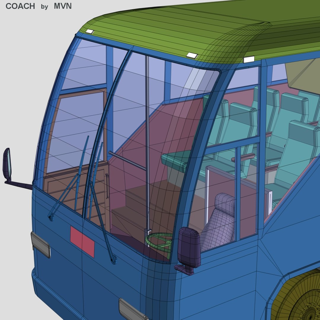 Coach Tour Bus 3d Model