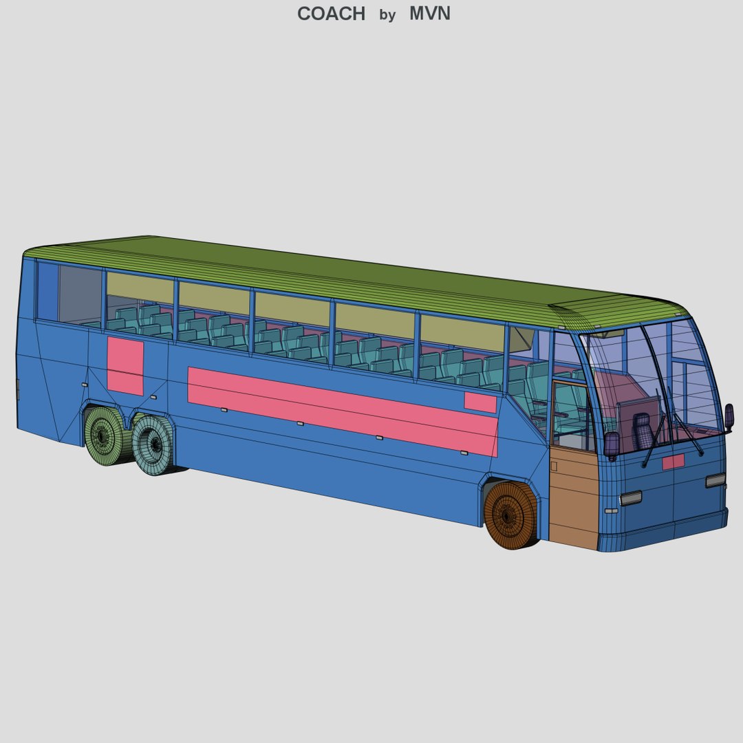 Coach Tour Bus 3d Model