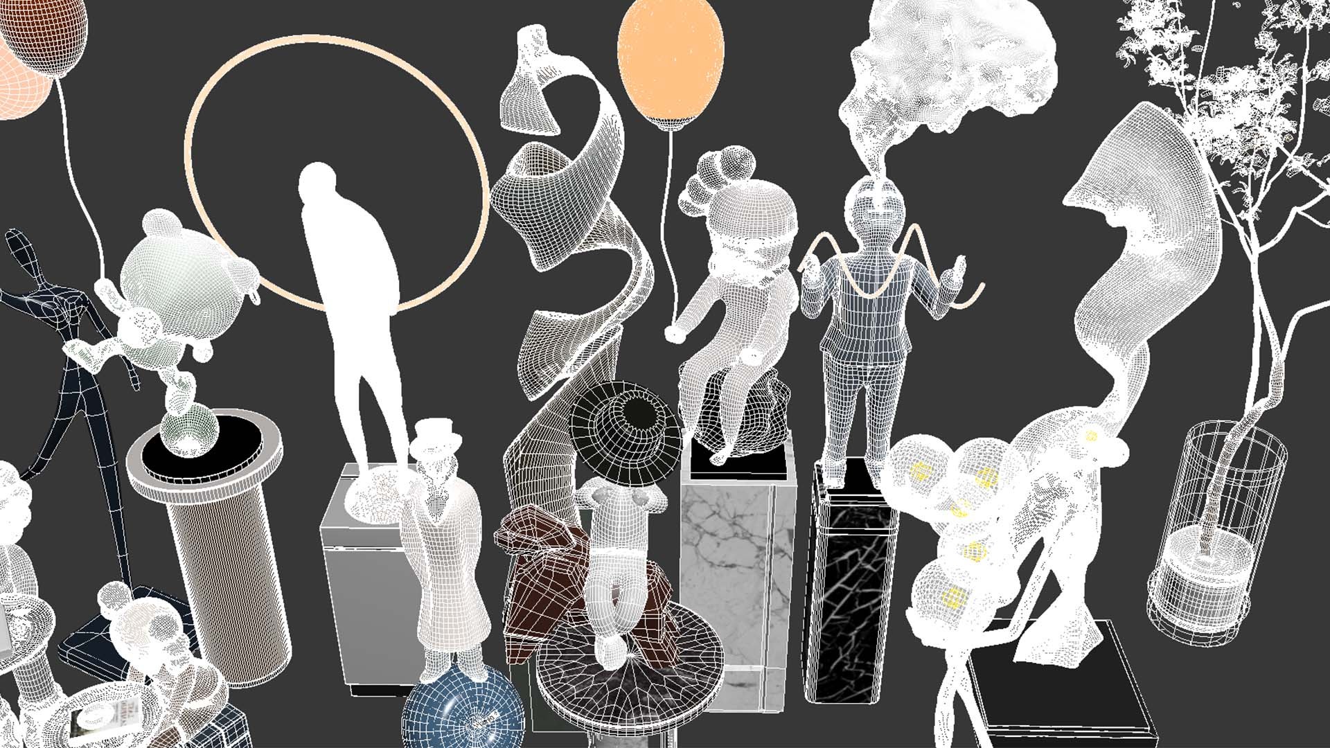 Interior decor sculptures collection 3D - TurboSquid 2175439