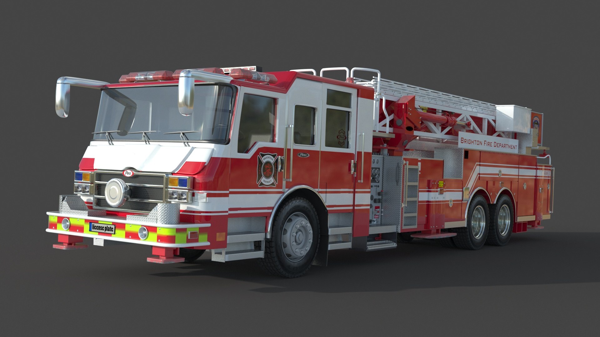 3D Brighton Fire Aerial Pierce 1 Model - TurboSquid 2292410