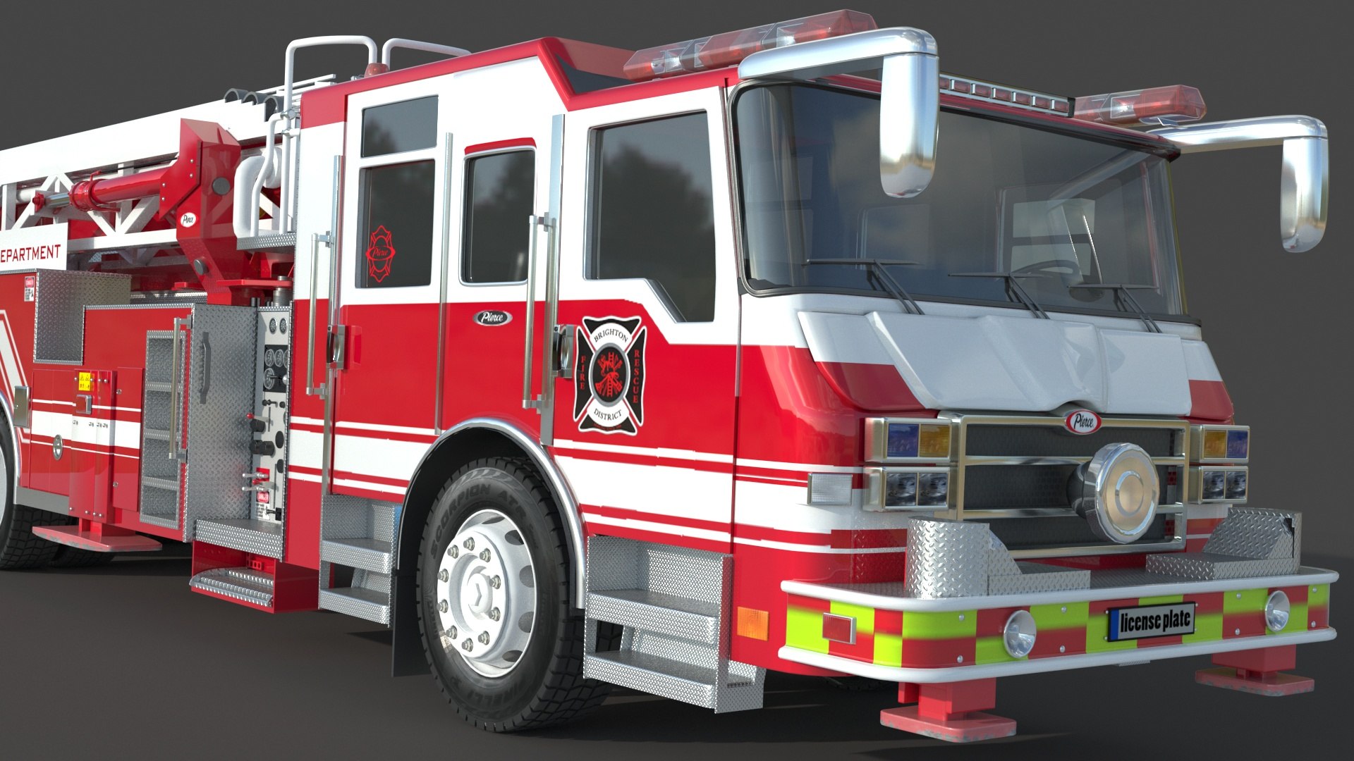 3D Brighton Fire Aerial Pierce 1 Model - TurboSquid 2292410