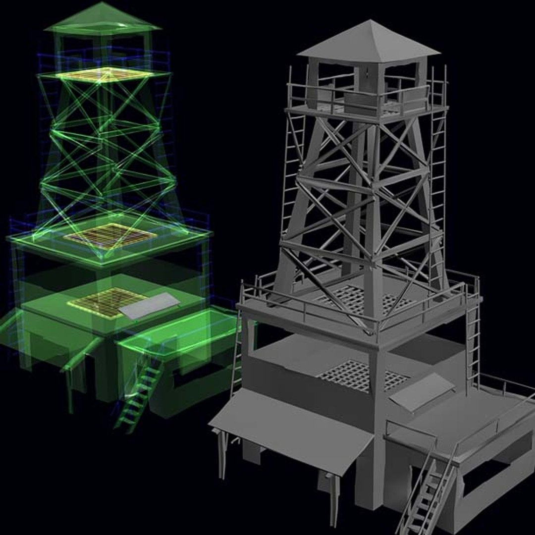 3d Model Military Tower