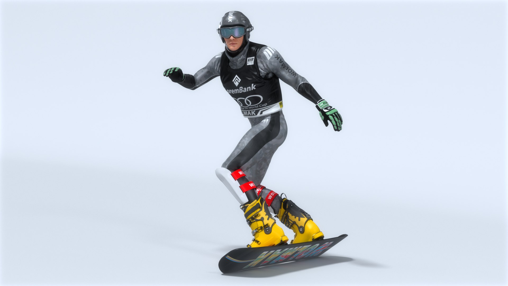 3D Snowboarder Snow Board - TurboSquid 1686521