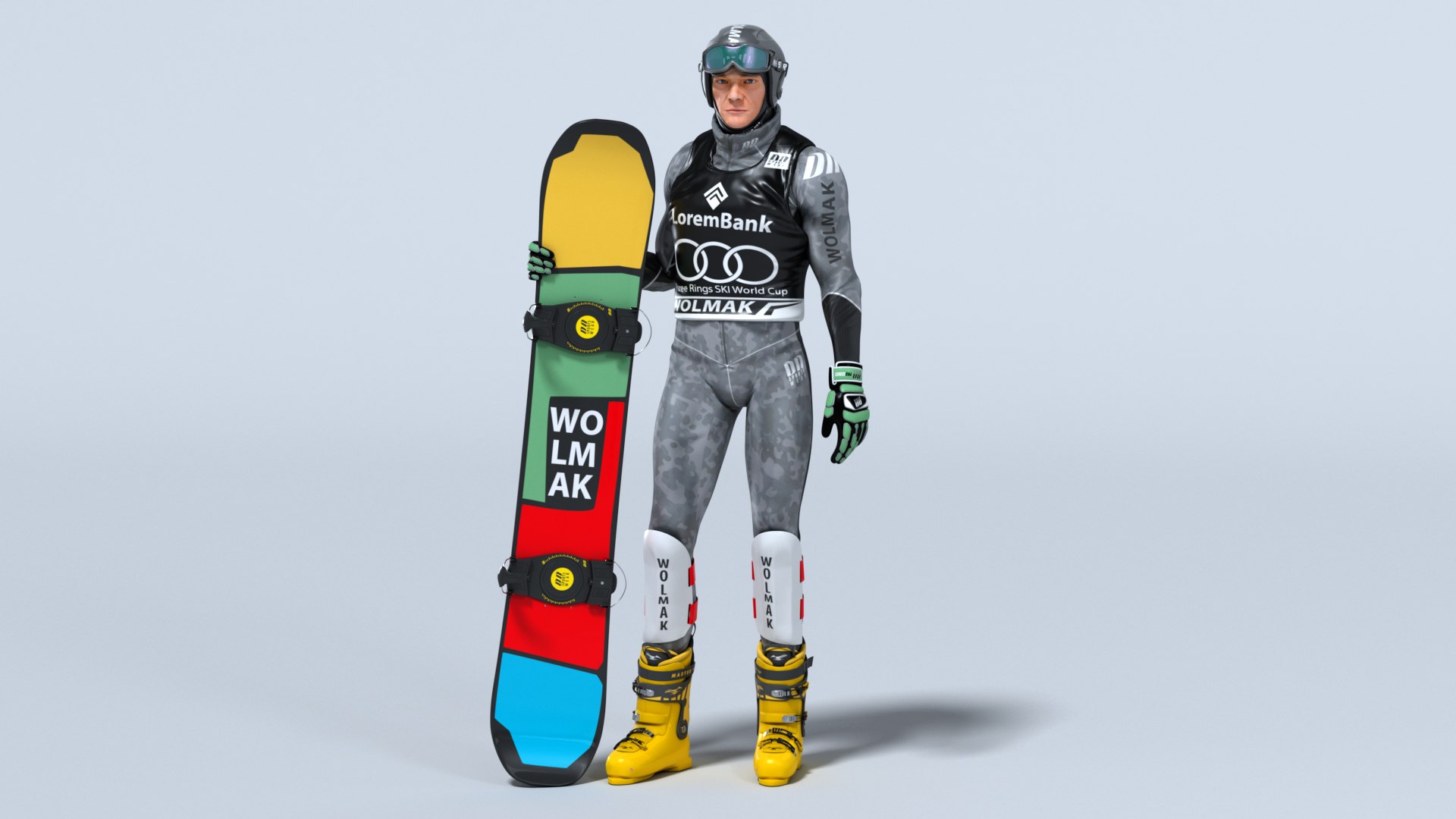 3D Snowboarder Snow Board - TurboSquid 1686521