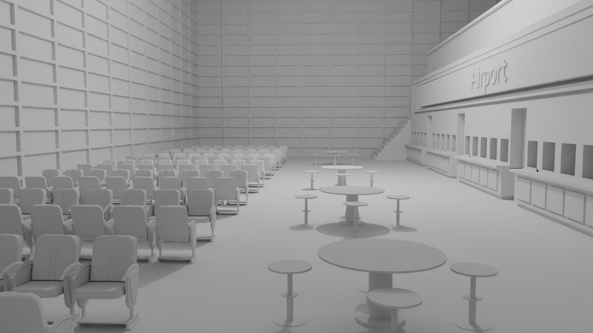 Airport Departures Lounge No Material 3D model - TurboSquid 2178919