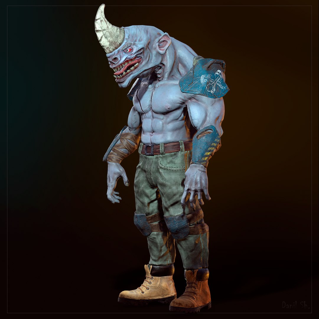 3D mad rhino - TurboSquid 1686560