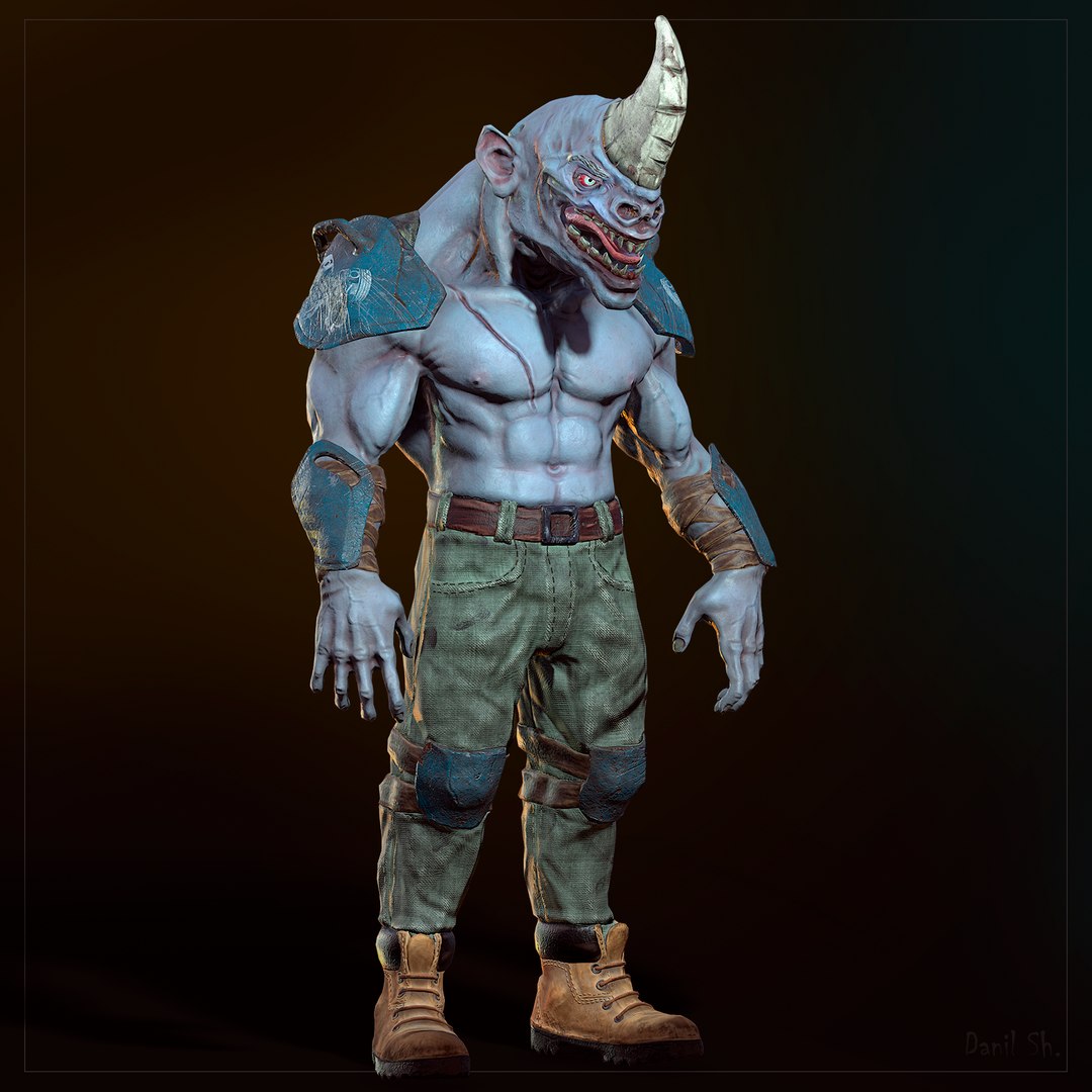 3D mad rhino - TurboSquid 1686560