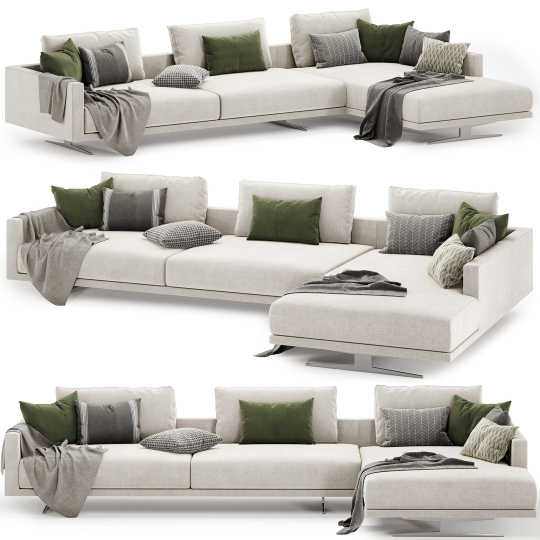 3D Campiello Sectional Sofa By Flexform Model - TurboSquid 2258147