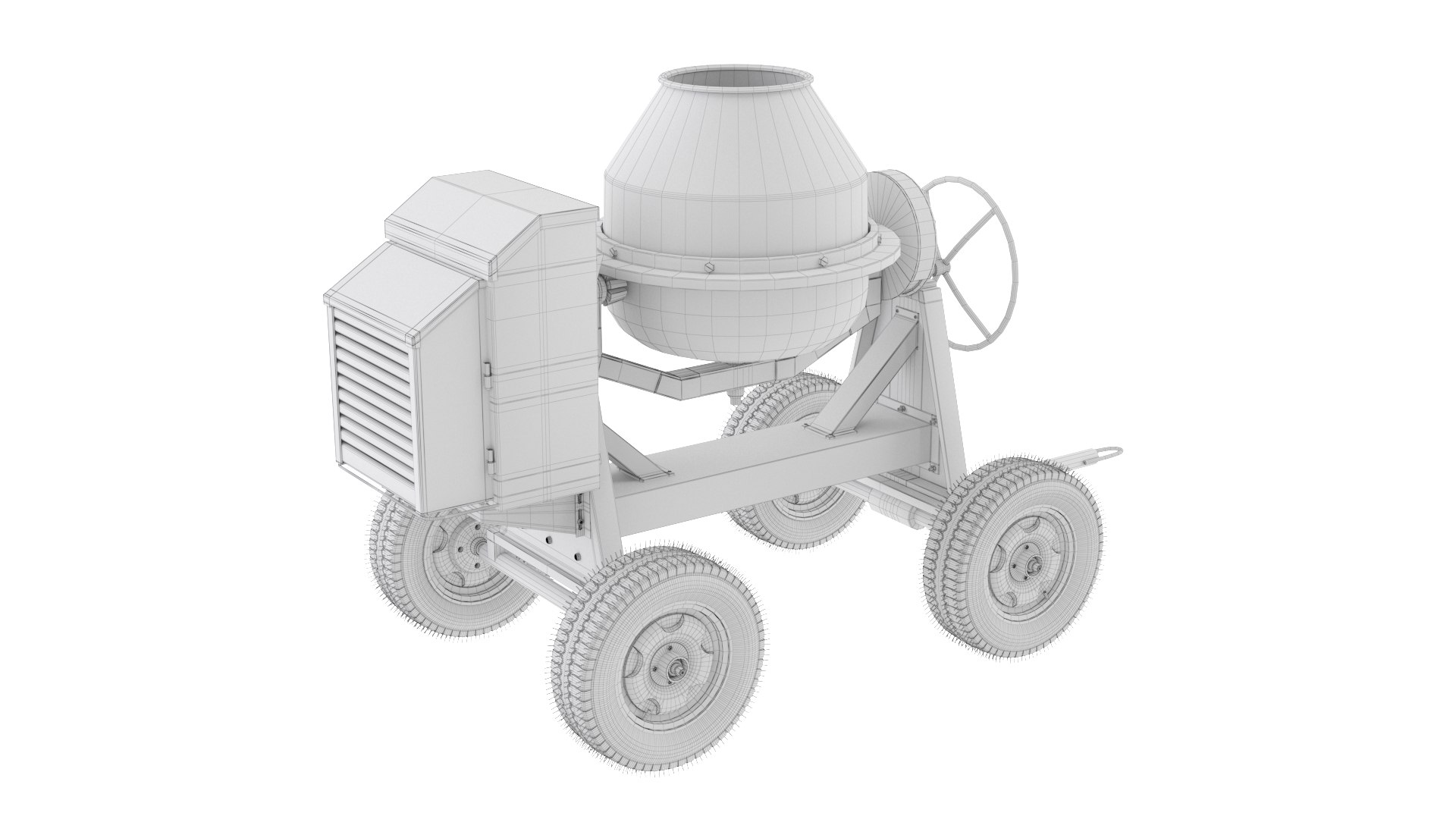 3D Cement Mixer Model - TurboSquid 1641961