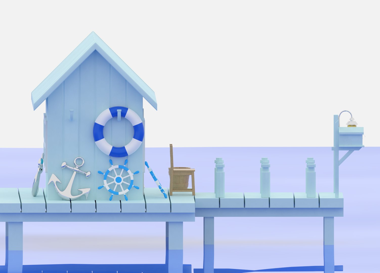 3D Cartoon Sea House Model - TurboSquid 1617187