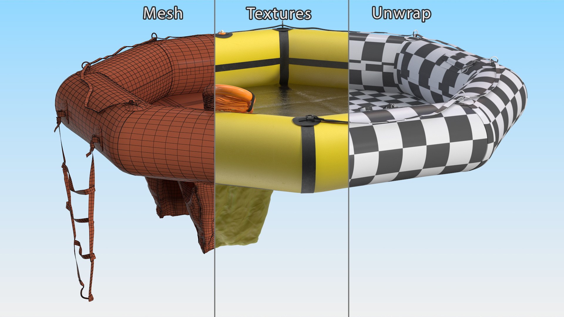 3D Advanced Life Raft With Extras Yellow Model - TurboSquid 2302587