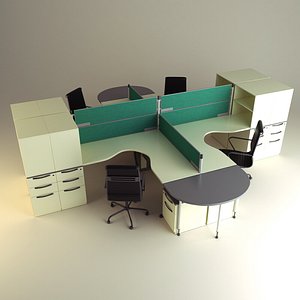 Cubicle Workstation 3d Max