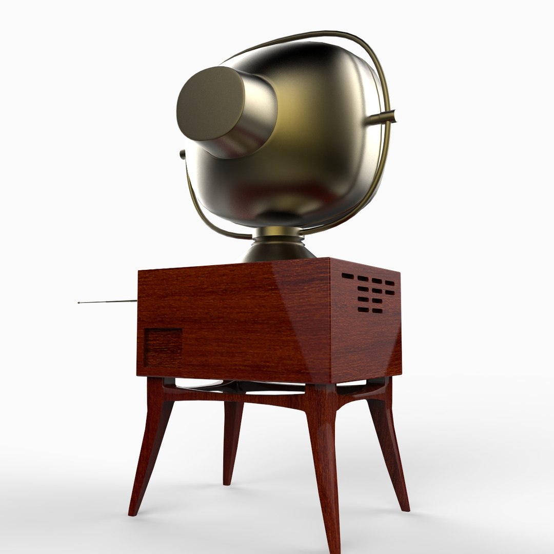3d Model Of Philco Tandem Predicta Tv Set