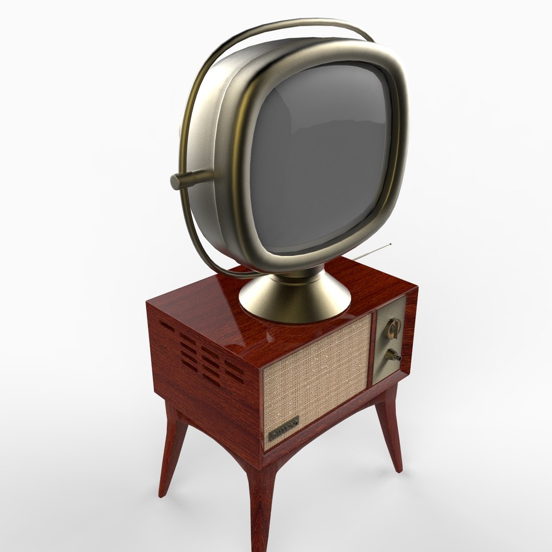 3d Model Of Philco Tandem Predicta Tv Set