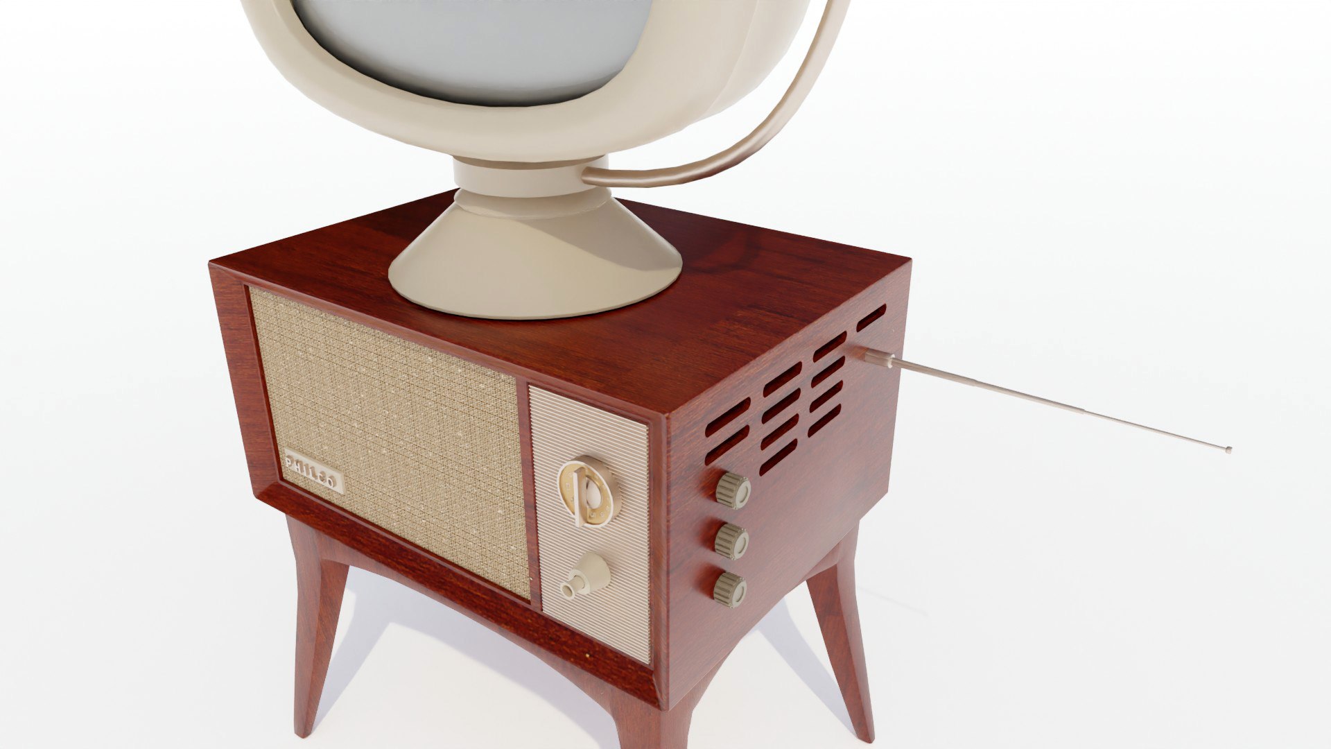3d Model Of Philco Tandem Predicta Tv Set
