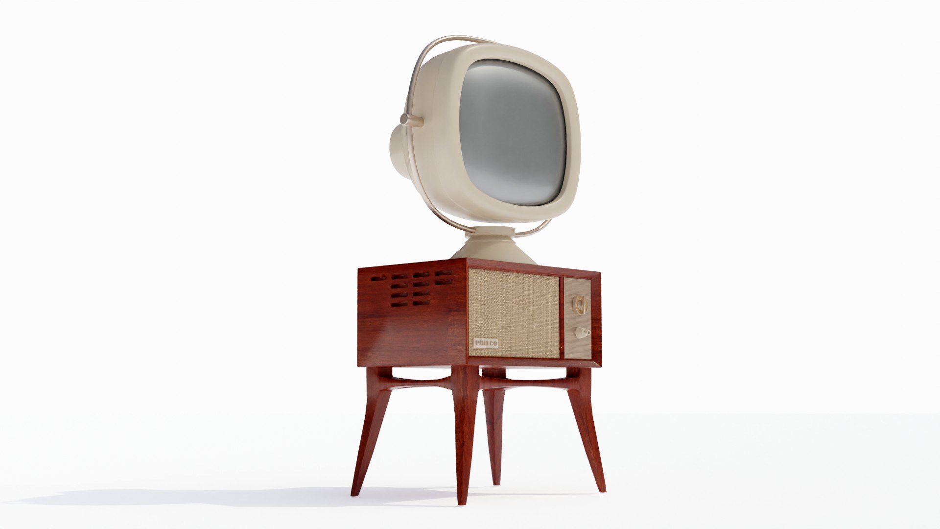 3d Model Of Philco Tandem Predicta Tv Set