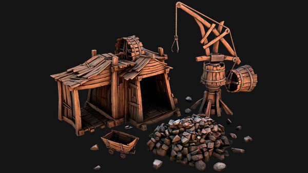 modelo 3d Paquete industrial de cantera de mina medieval - TurboSquid ...