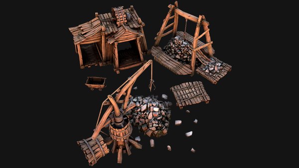 modelo 3d Paquete industrial de cantera de mina medieval - TurboSquid ...